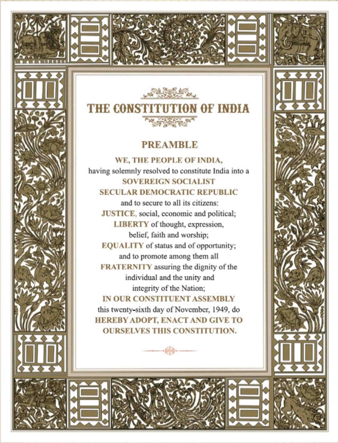 What Is The Preamble Of The Constitution Of India? » Gkfunda